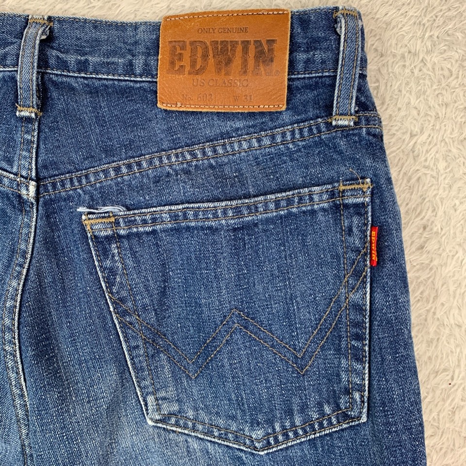 Edwin 603 Made In Japan Mid Blue Wash Denim Jeans Size W28 L28 | eBay