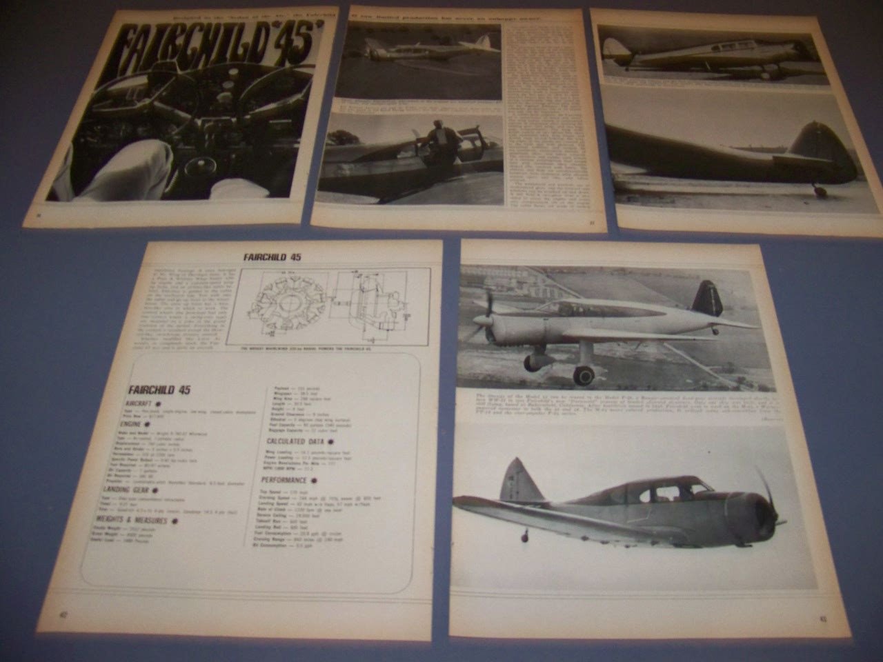 VINTAGE..FAIRCHILD 45 HISTORY..HISTORY/PHOTOS/DETAILS/ENGINE..RARE ...