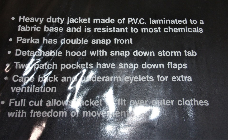 Weather Rite Fabric PVC Jacket Parka Vintage Style 8117J-Sz XL- Men’s ...