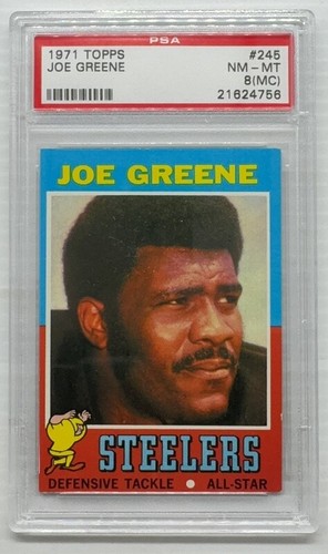 1971 Topps Mean Joe Greene Rookie RC #245 PSA 8 (MC) Pittsburgh ...