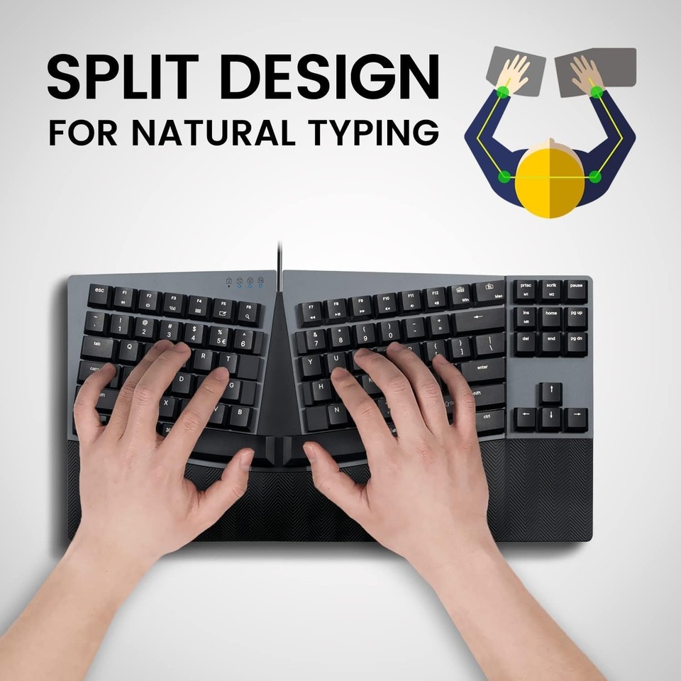 PERIBOARD-335BR Wired Ergonomic Mechanical Compact Keyboard - Low ...