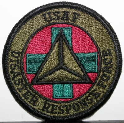 USAF Disaster Response Force Olive Drab Subdued Insignia Badge Emblem ...