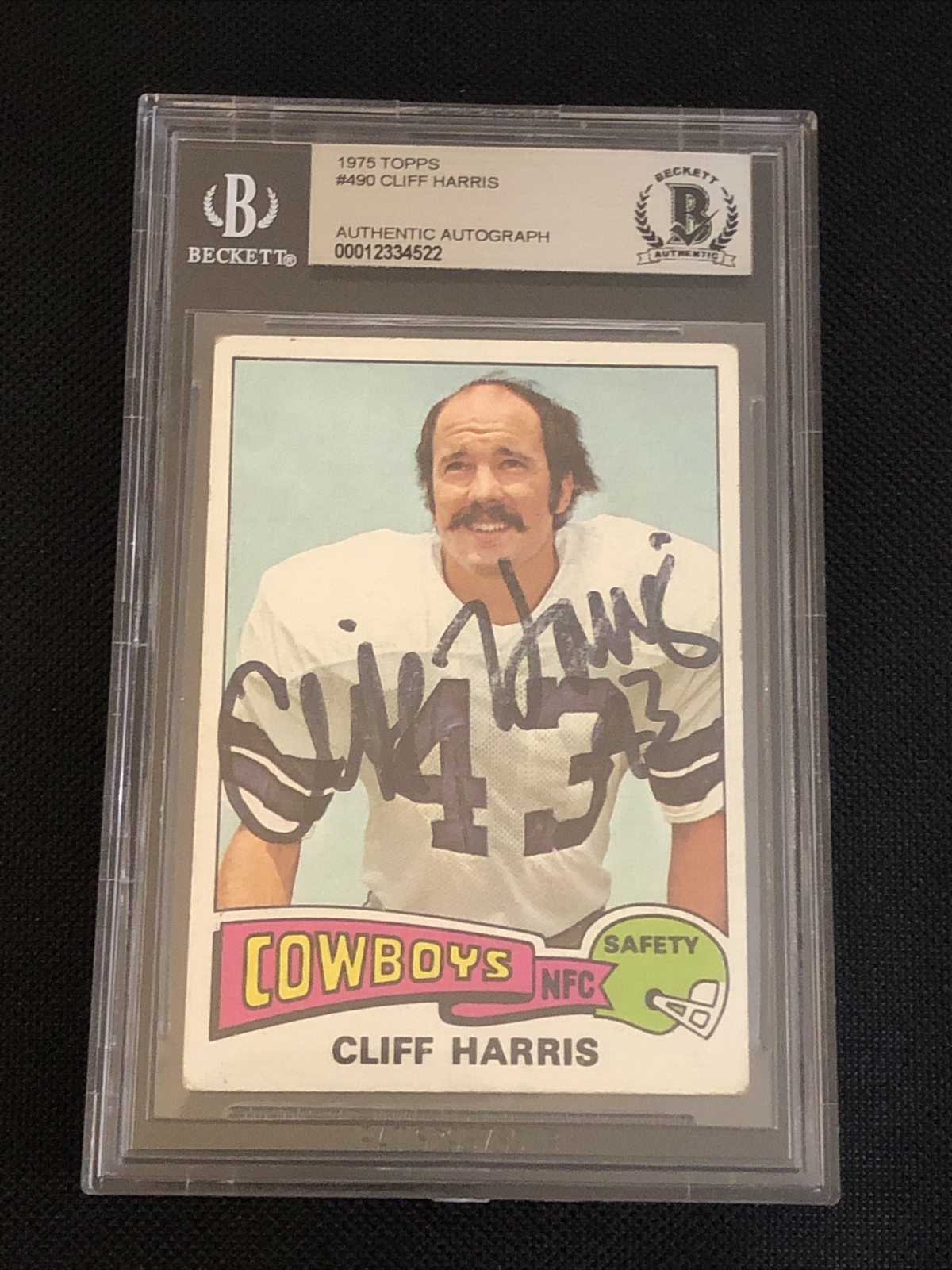 HOF CLIFF HARRIS 1975 TOPPS ROOKIE SIGNED AUTOGRAPHED CARD COWBOYS ...