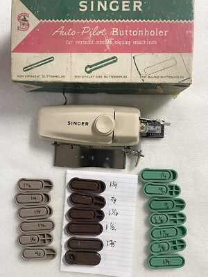 Singer Auto-Pilot Buttonholer No. 86721 Vertical ZigZag Original Box ...