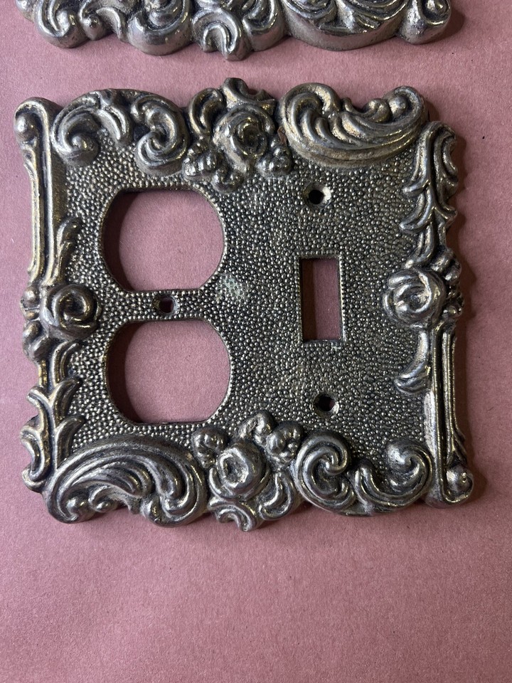 1973 Solid Brass Combo Switch / Outlet Plate, American Tack & Hardware ...