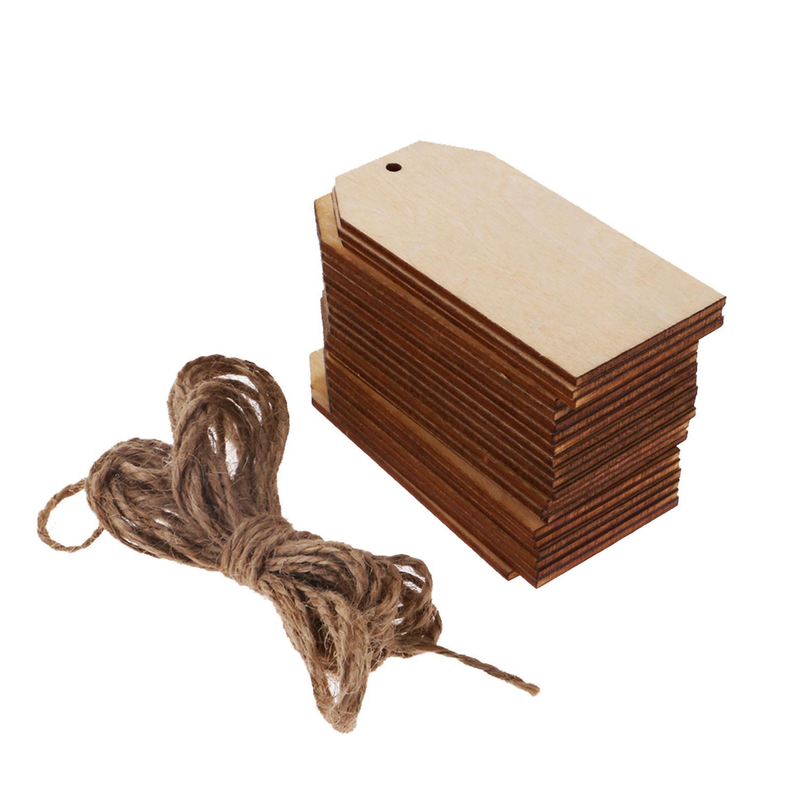 50Pcs Gift Tags, Rectangle Craft Tags with Jute Ropes for | eBay