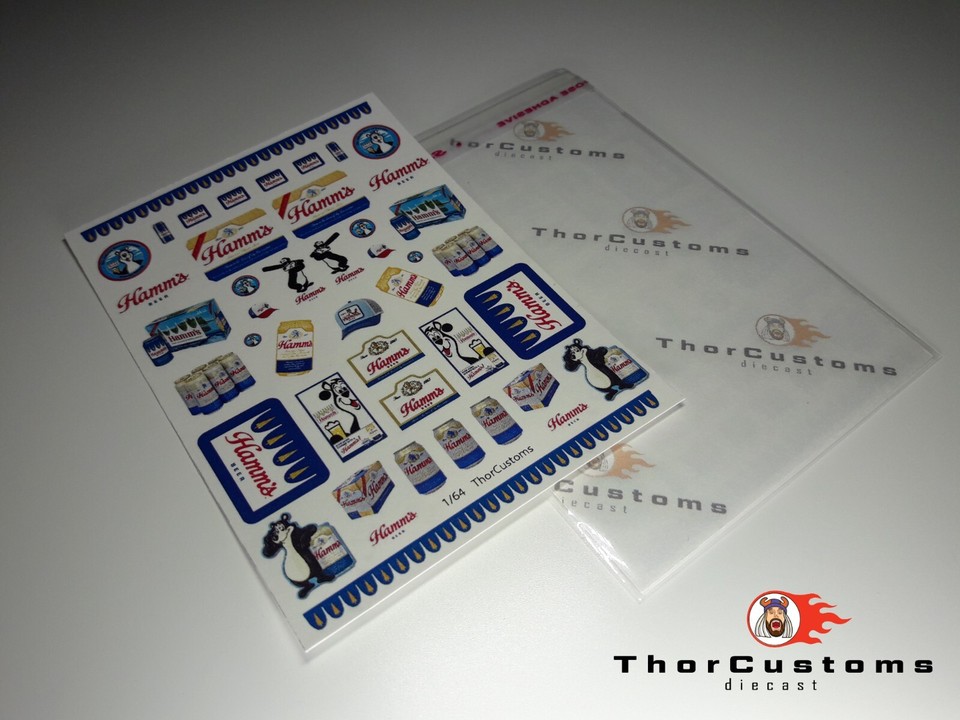 Hamms Beer, for Hot Wheels, Matchbox - Water-Slide Decals clear 1/64 ...