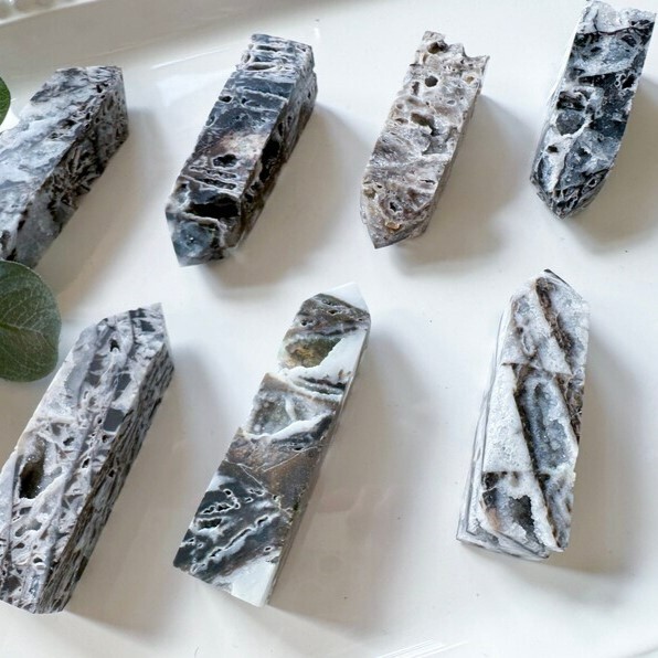 Natural Sphalerite Druzy Chalcedony Healing Crystal Tower Wand Reiki ...