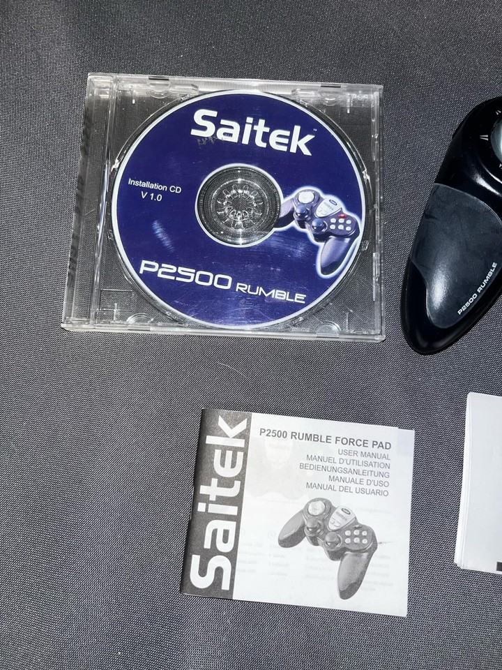 Saitek P2500 Rumble Force Six-Button Dual Analog USB Controller With CD ...