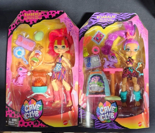 Cave Club 2-Pack Dinosaur Prehistoric Fashion Dolls: Emberly, Roaralai ...