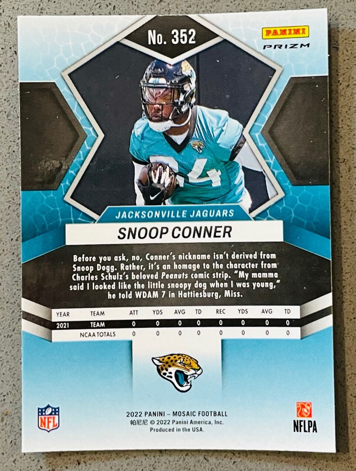 2022 Panini Mosaic Football #352 Snoop Conner Pink Camo Prizm Rookie RC ...