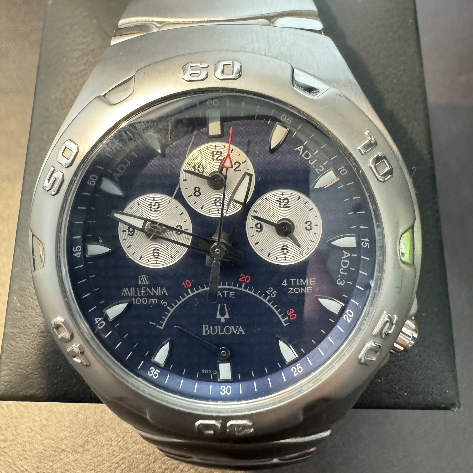 BULOVA MILENNIA MEN'S WATCH CHRONO ALL S/S ORIGINAL JAPAN 96G13 ...