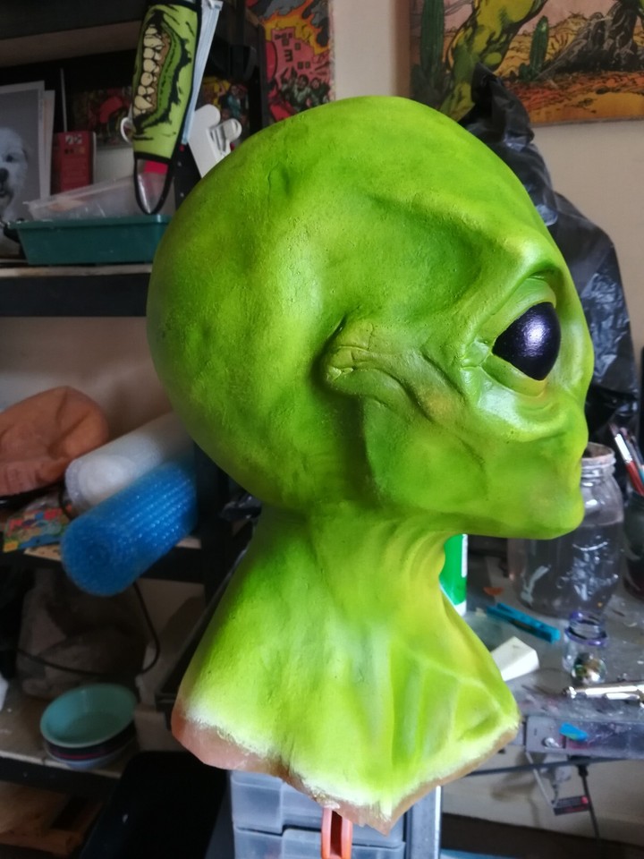 Adult Halloween Party Alien Mask Horror Headwear UFO Latex Cosplay ...