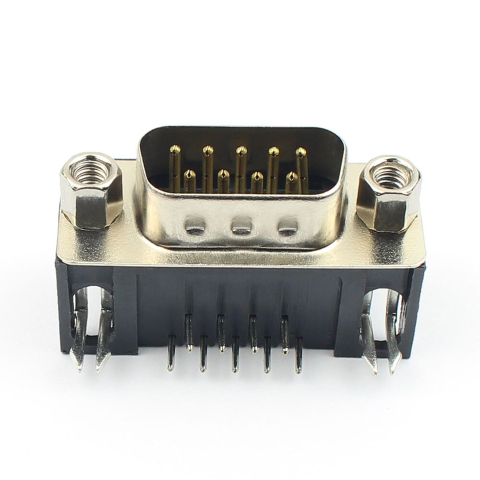 5Pcs D-SUB 9 Pin Male Right Angle PCB Connector Plug Socket Adapter 2 ...