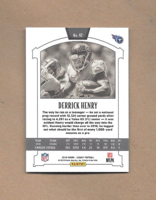 2020 Panini Legacy Derrick Henry Card #97 Tennessee Titans NM/MT | eBay