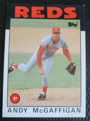 1986 Topps TCG Pitcher ANDY MCGAFFIGAN Cincinnati Reds MLB Baseball ...