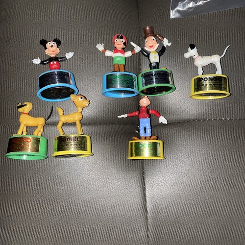 Vtg MICKEY MOUSE PLUTO GOOFY And More Disney Kohner Mini Push Button ...