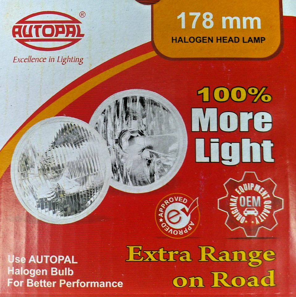 7 INCH ROUND DOMED HEADLIGHT + PILOT HALOGEN CONVERSION KIT - WITH H4 ...