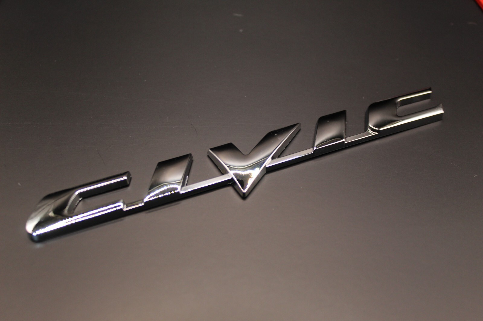Civic Badge Black Red Chrome Silver LETTERS Rear Boot Tailgate For ...