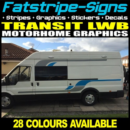 to fit FORD TRANSIT LWB GRAPHICS STICKERS STRIPES DECALS CAMPER VAN ...