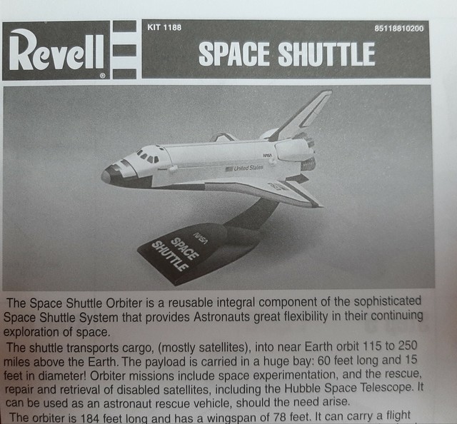 Revell 85-1188 Space Shuttle Snap Tite Plastic Model Kit 1 200 for sale ...