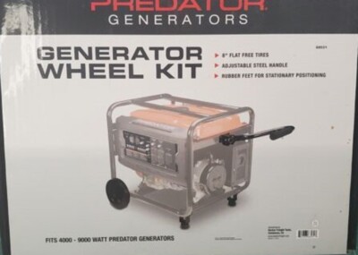 PREDATOR Generator Wheel Kit 8 In. Never-Flat New TIRES,HANDLE,RUBBER ...