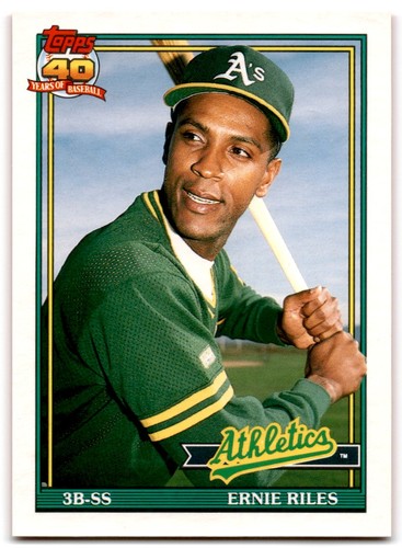 1991 Topps Traded Ernie Riles Oakland Athletics #97T | eBay