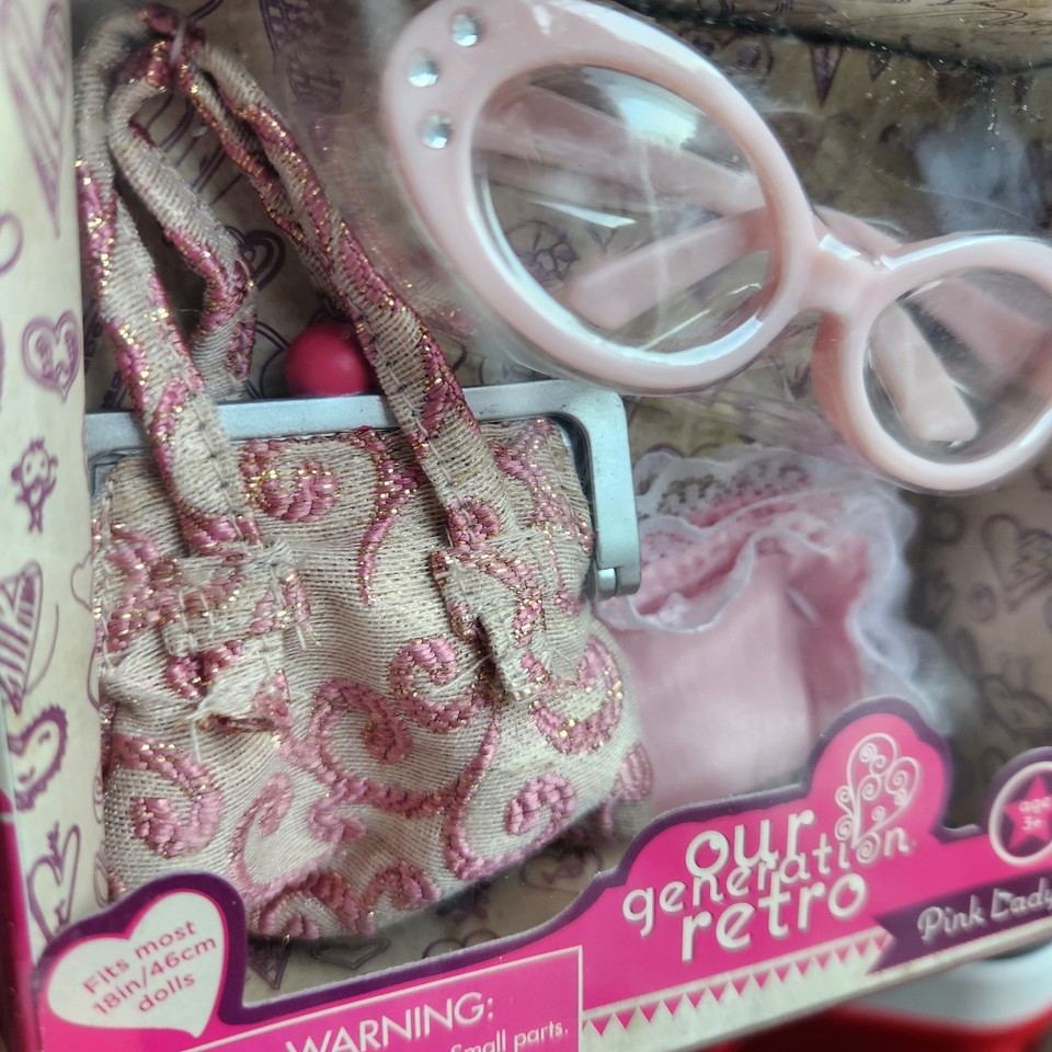 Our Generation Retro Pink Lady Accessories Set For 18" Dolls NEW IN BOX ...