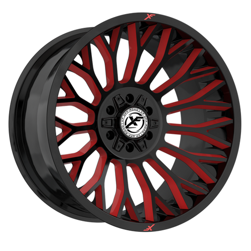 XF OFF-ROAD XF-237 20X9 6X135/6X139.7 Offset 0 Gloss Black Red Milled ...