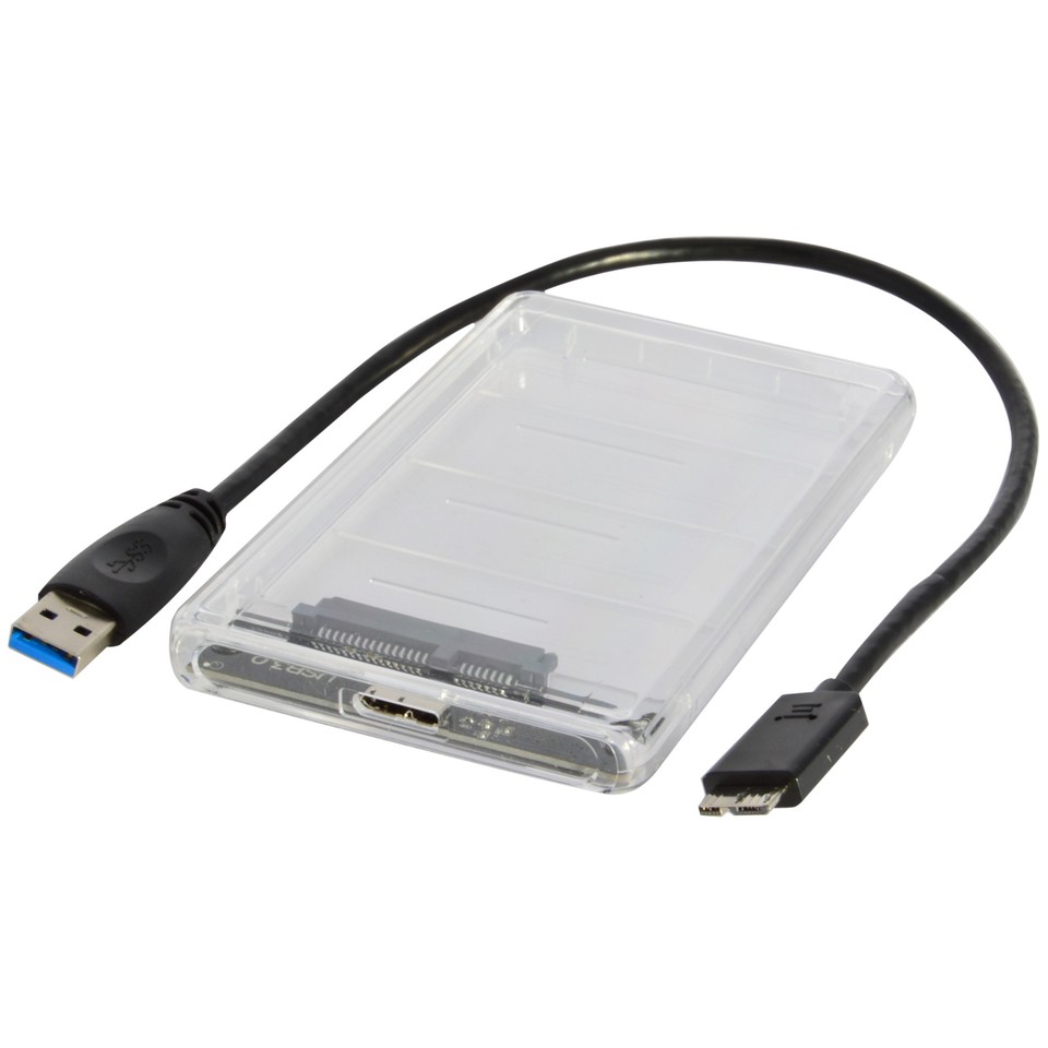 2.5" SATA USB 3.0 Clear Hard Drive Disk HDD SSD Enclosure External ...