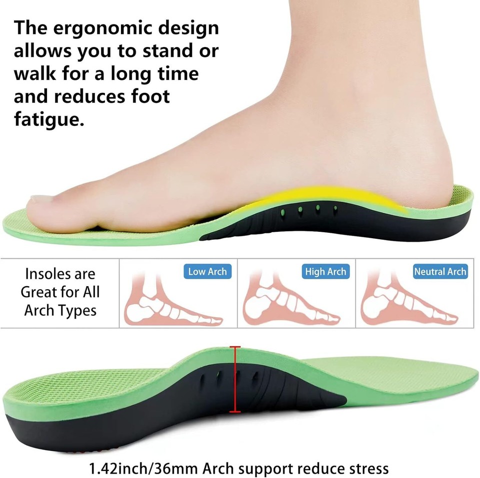 Orthotic Insoles Plantar Fasciitis Arch Support Insoles Work Boot ...