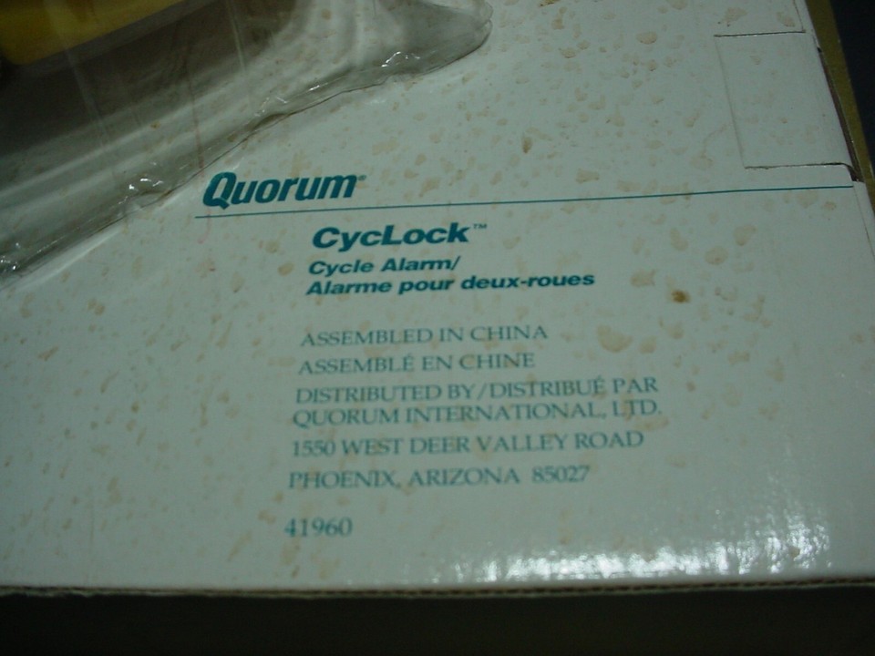 New Vintage Quorum Cyclock Bicycle Cycle Bike Cable Security Alarm ...