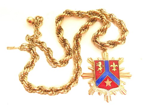 Vintage Country & Unity PRO PATRIA UNITAS Crest Gold Plated Thick ...