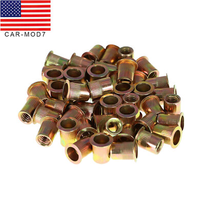 50Pcs 3/8-16 Rivet Nut Rivnut Insert Nutsert Carbon Steel Zinc Plated ...