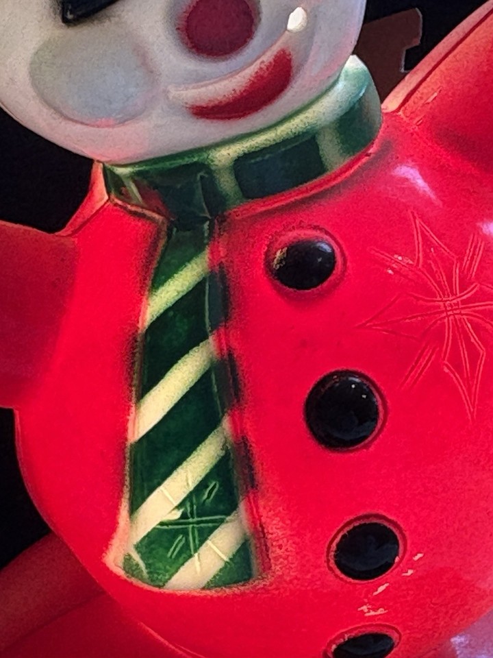 Rare Vintage Miller Royalite Electric Hard Plastic Light Snowman w Ice ...