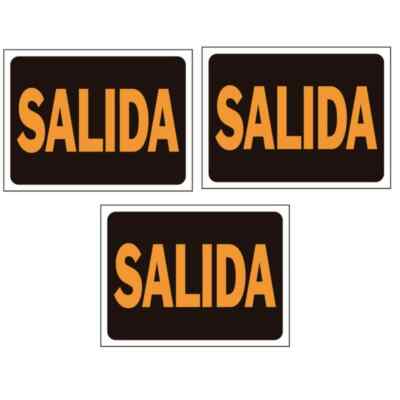 (3-PK) 8.5 x 12 In. SALIDA (EXIT) Business Signs - HY-KO 3102 - Free ...