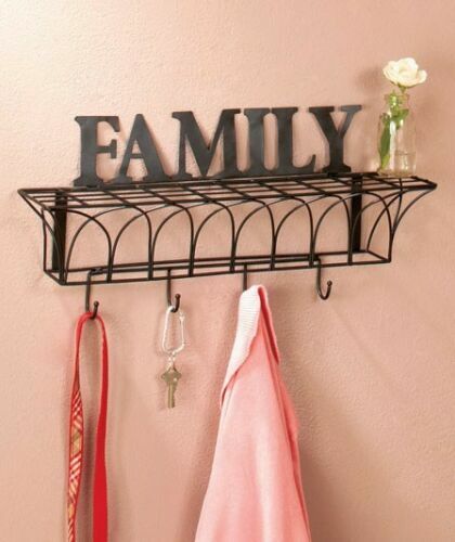 Vintage Wire Wall Shelf Family Home Kitchen Storage Bath Organizer ...