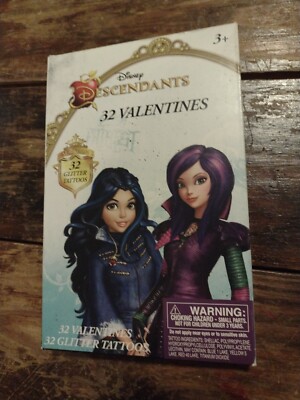 Disney Descendants 32 Valentines with 32 Glitter Tattoos | eBay