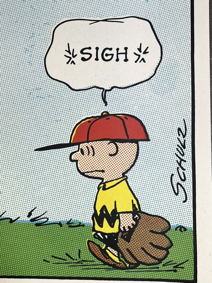 Charles Schulz Peanuts SIGH Print Mondo Charlie Brown Snoopy Baseball ...