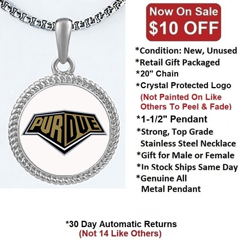 Purdue Boilermakers Mens Womens 20" Lnk Chain Pendant Necklace w Gift ...