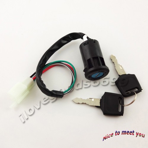 4 Wire Key Switch For 4 Wheeler 50cc 110cc Pit Dirt Baja Mini Bikes ATV ...