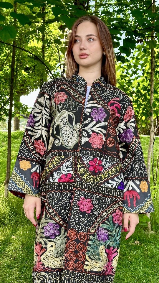 Handmade Uzbek Silk Vintage Robe Chapan Coat/Robe/Kaftan/Kimono Vintage ...