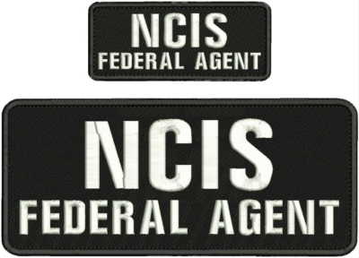 NCIS F AGENTembroidery patch 4x10 and 2x5 hook on back white letters | eBay