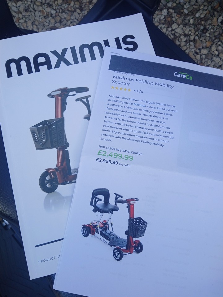CareCo Maximus Portable Folding Mobility Scooter, Lithium Battery | eBay UK