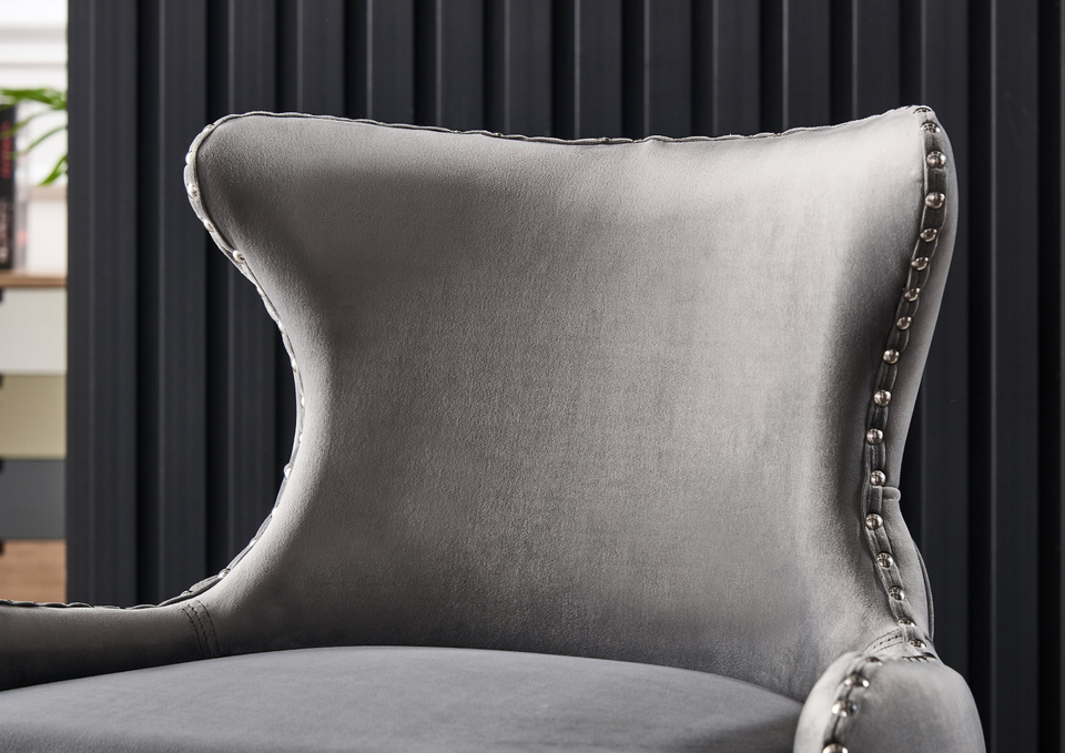 Velvet Padded Dining Chair Accent Designer Chair with/without Arms Set ...