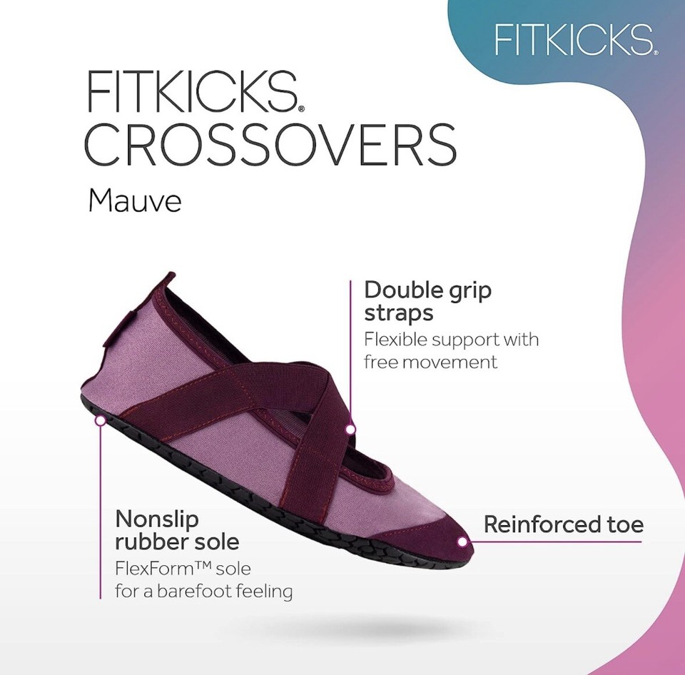 FITKICKS Women's Crossovers Active Footwear Foldable Shoes Mauve Small 5.5 - 6.5 | eBay
