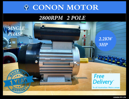 2.2kw 3HP 2800pm 24mm shaft REVERSE Compressor motor single-phase 240v ...