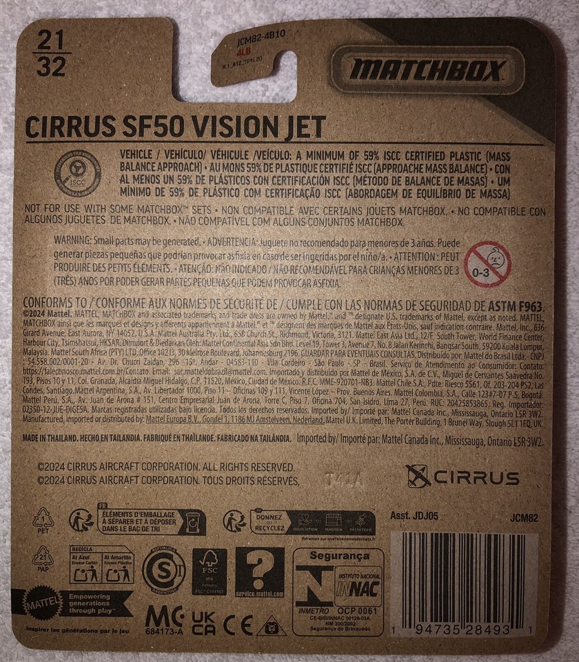 Matchbox Sky Busters #21/32 Cirrus SF50 Vision Jet GREY | BLACK ...
