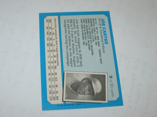 Joe Carter Autograph Baseball Card 2 | eBay