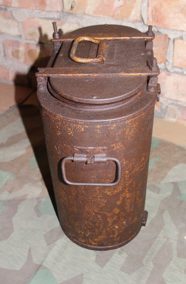 ORIGINAL WW2 GERMAN HOT FOOD CONTAINER ESSENTRAGER bmc 43 LATE WAR GELB ...